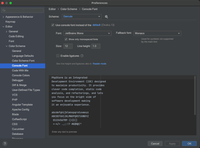 JetBrains IDEでターミナルのフォントを変更する方法(IntelliJ IDEA,WebStorm,PHPStorm,RubyMinなど) | 上尾市のWEBプログラマーによるブログ